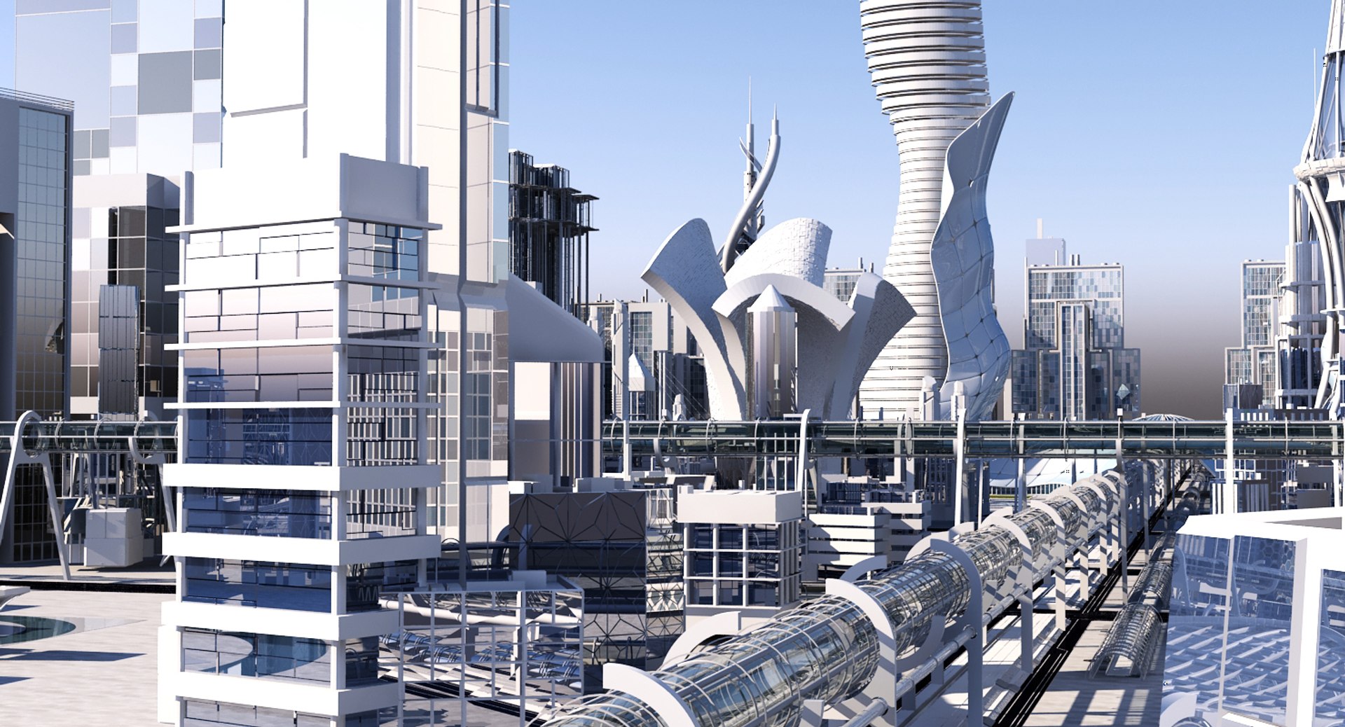 3D Future Futuristic Architectural Model - TurboSquid 1358226