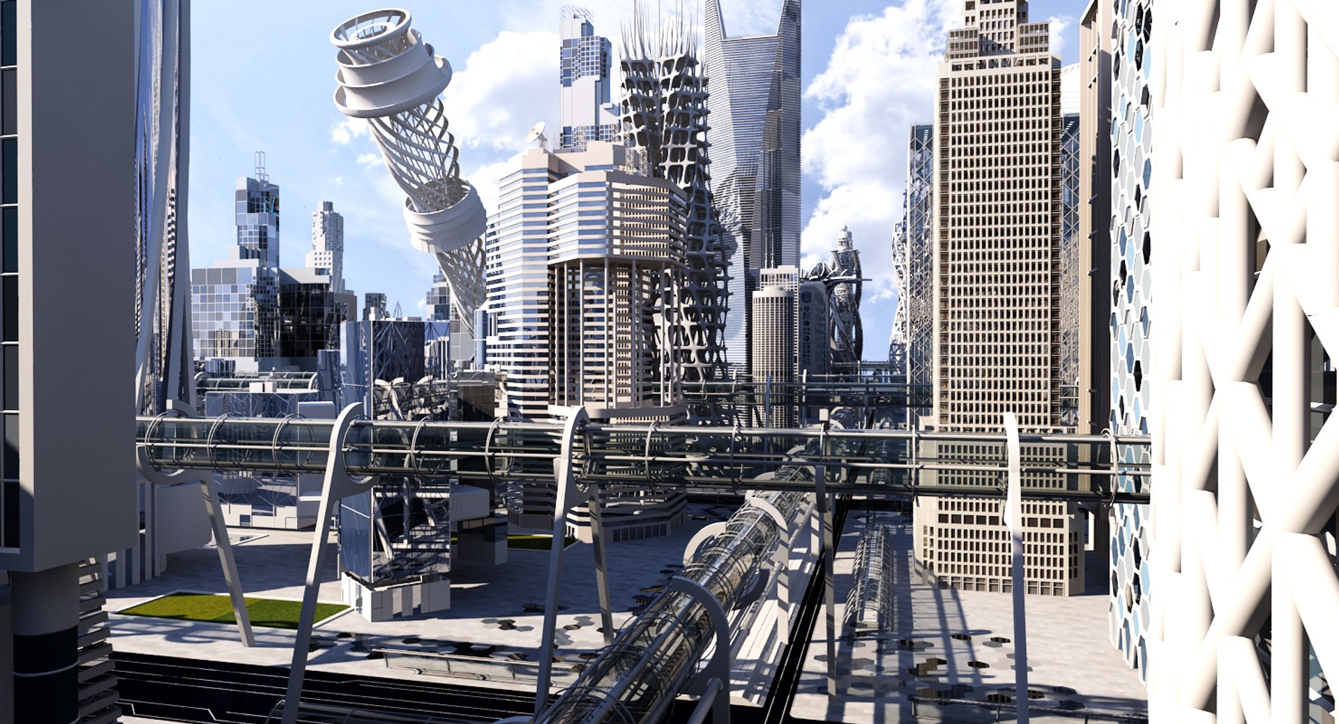 3D Future Futuristic Architectural Model - TurboSquid 1358226