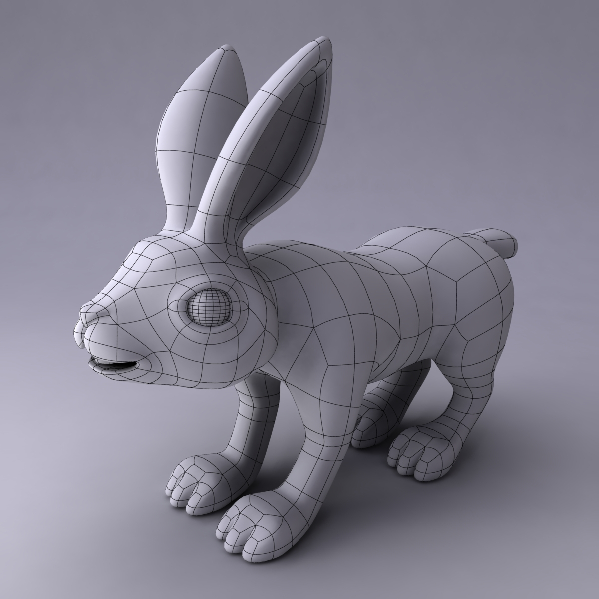 3d model of cartoon rabbit
