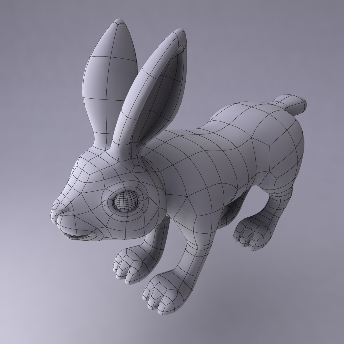 3d model of cartoon rabbit