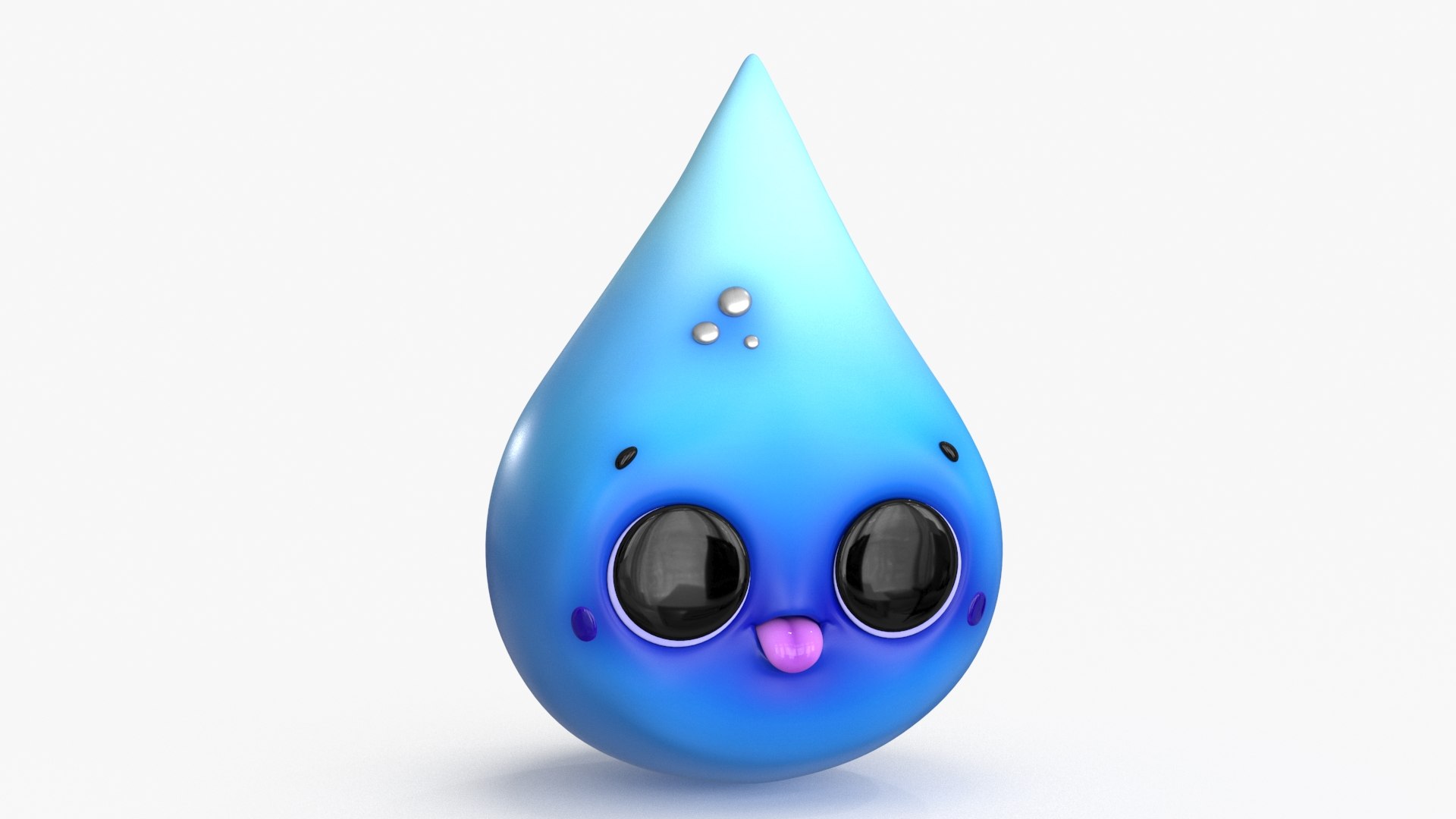 Kawaii Water Drop Model - TurboSquid 2013789