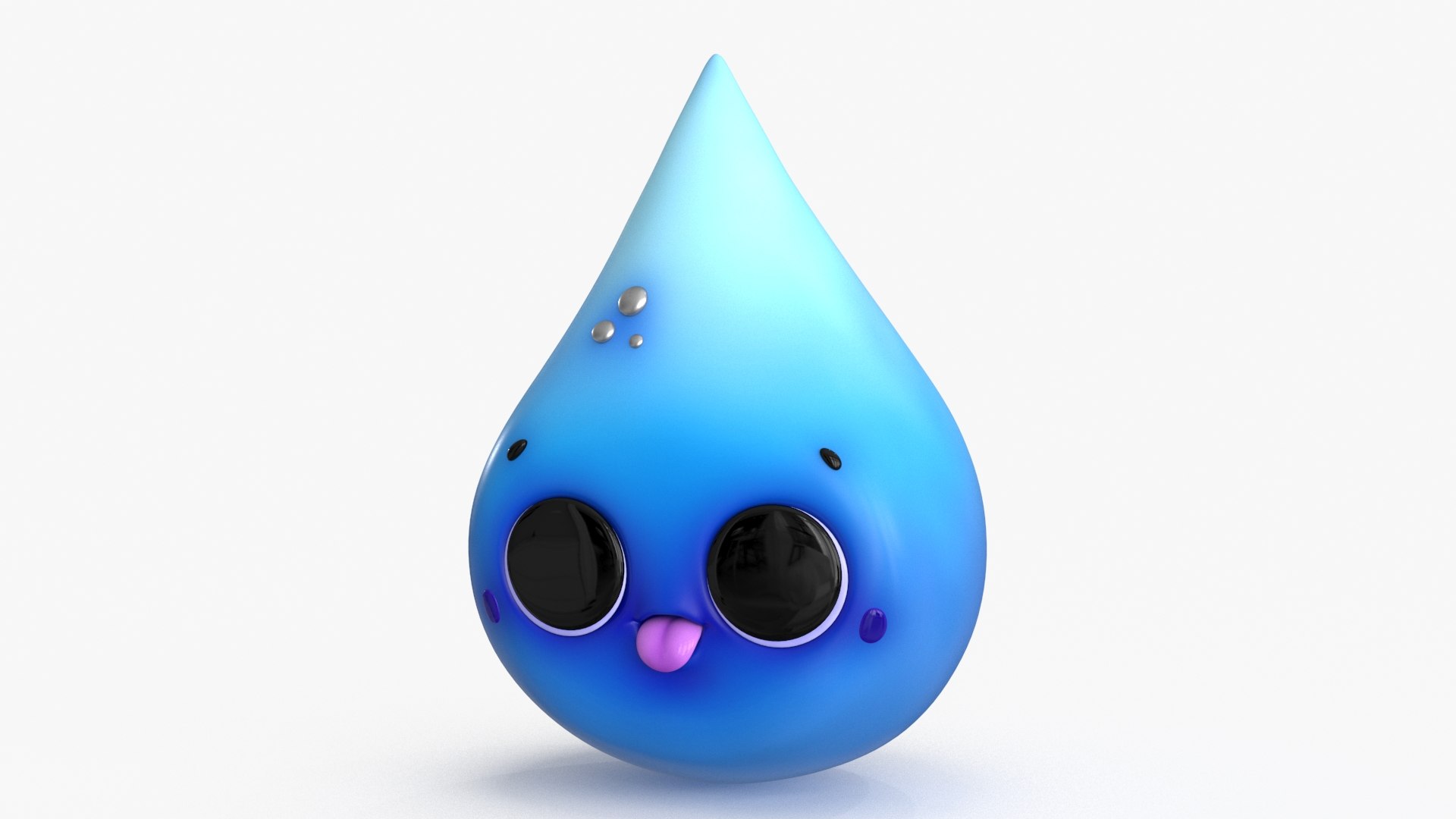 Kawaii Water Drop Model - TurboSquid 2013789