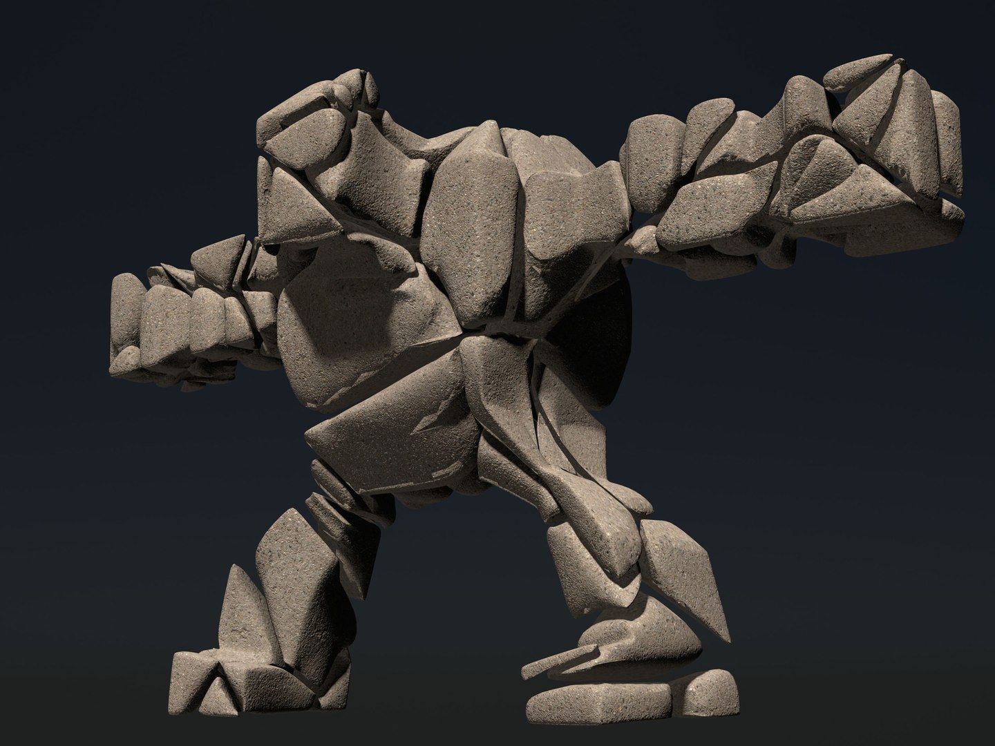 3D Stone Man 25S02 Model - TurboSquid 2385282