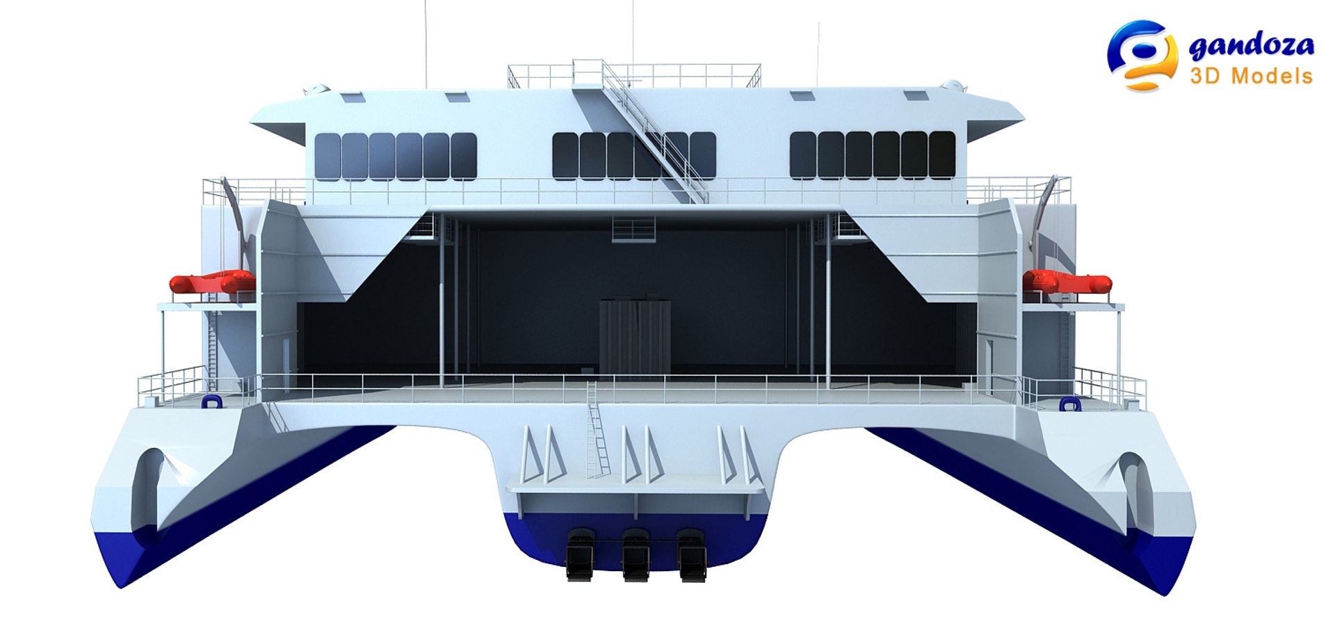 102 Speed Trimaran Ferry 3d Max