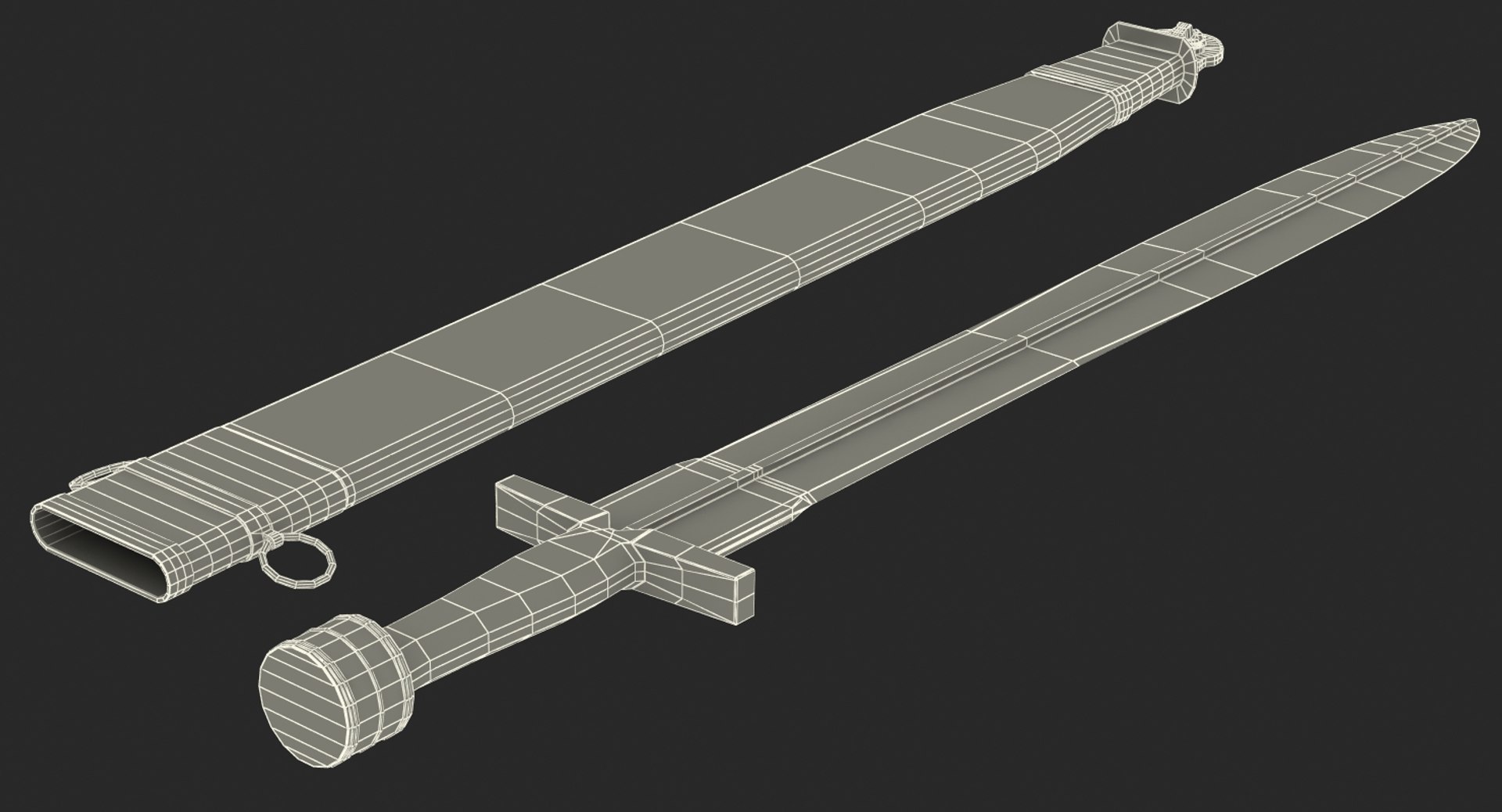 greek xiphos sword sheath 3d model