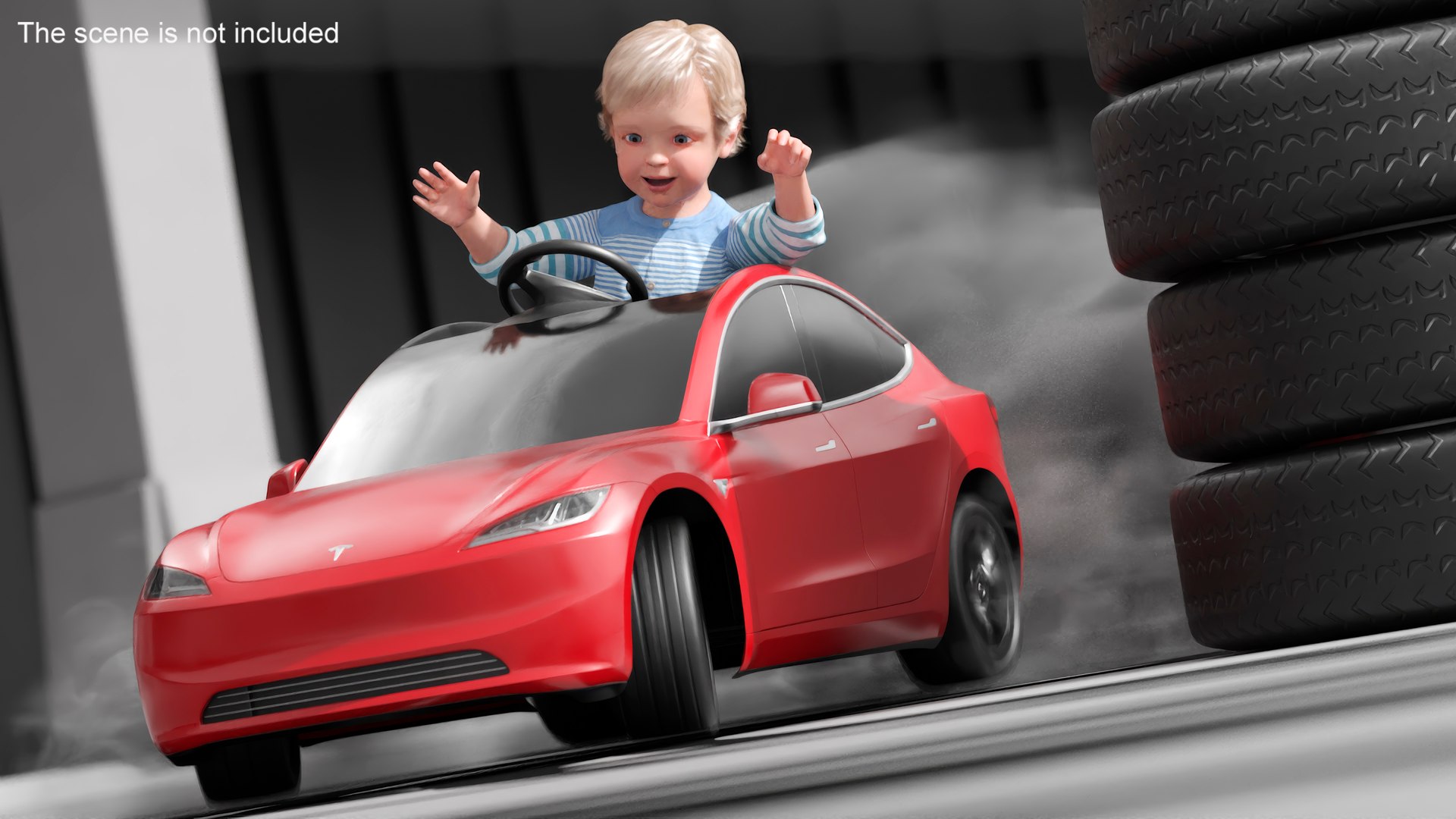 3D Electric Ride-On Car Model S Red Rigged For Maya Model - TurboSquid ...