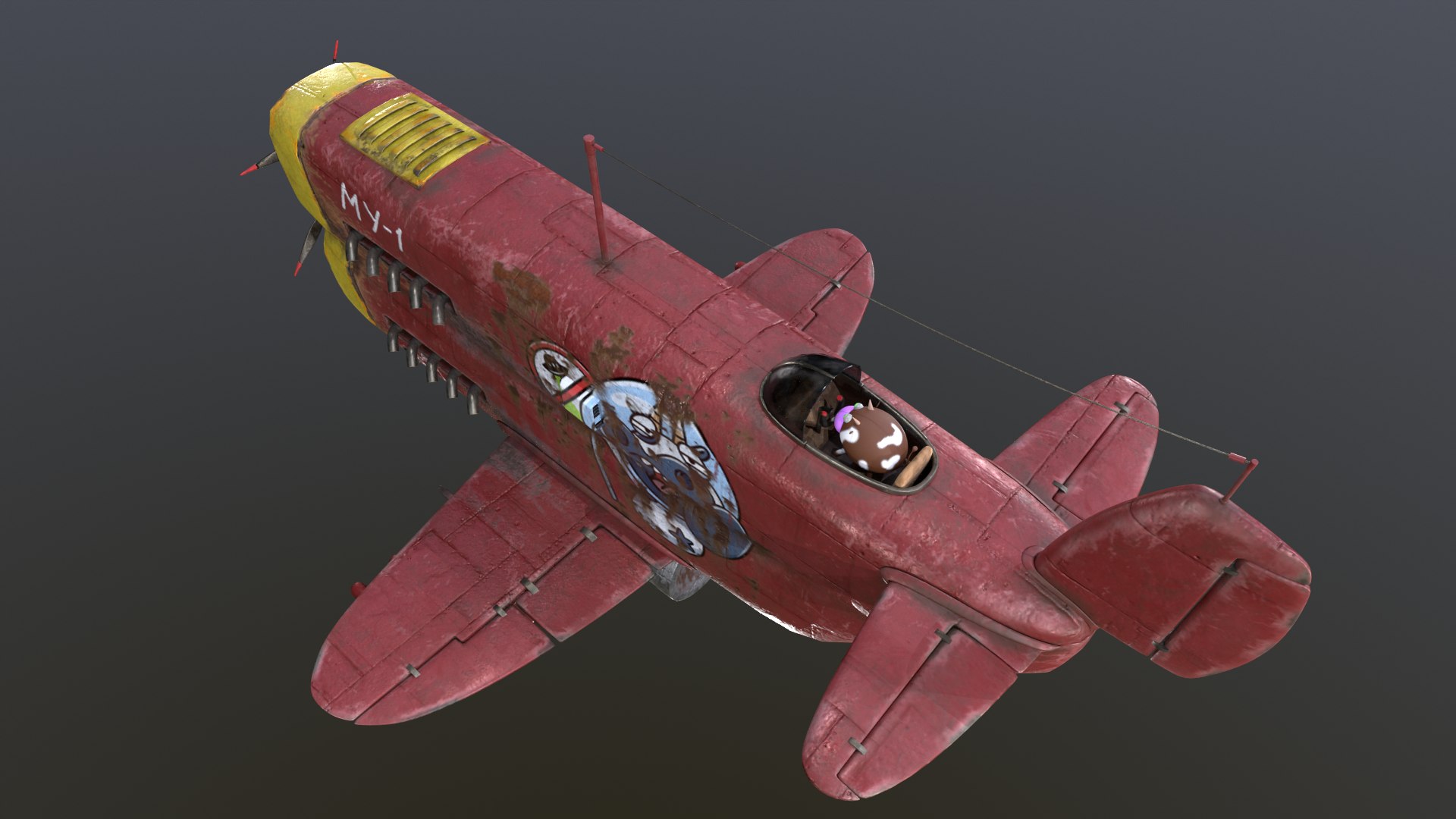 3D Stylized Realistic Red Airplane - TurboSquid 2109776