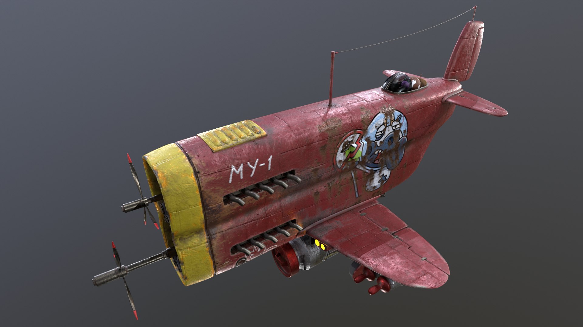 3D Stylized Realistic Red Airplane - TurboSquid 2109776