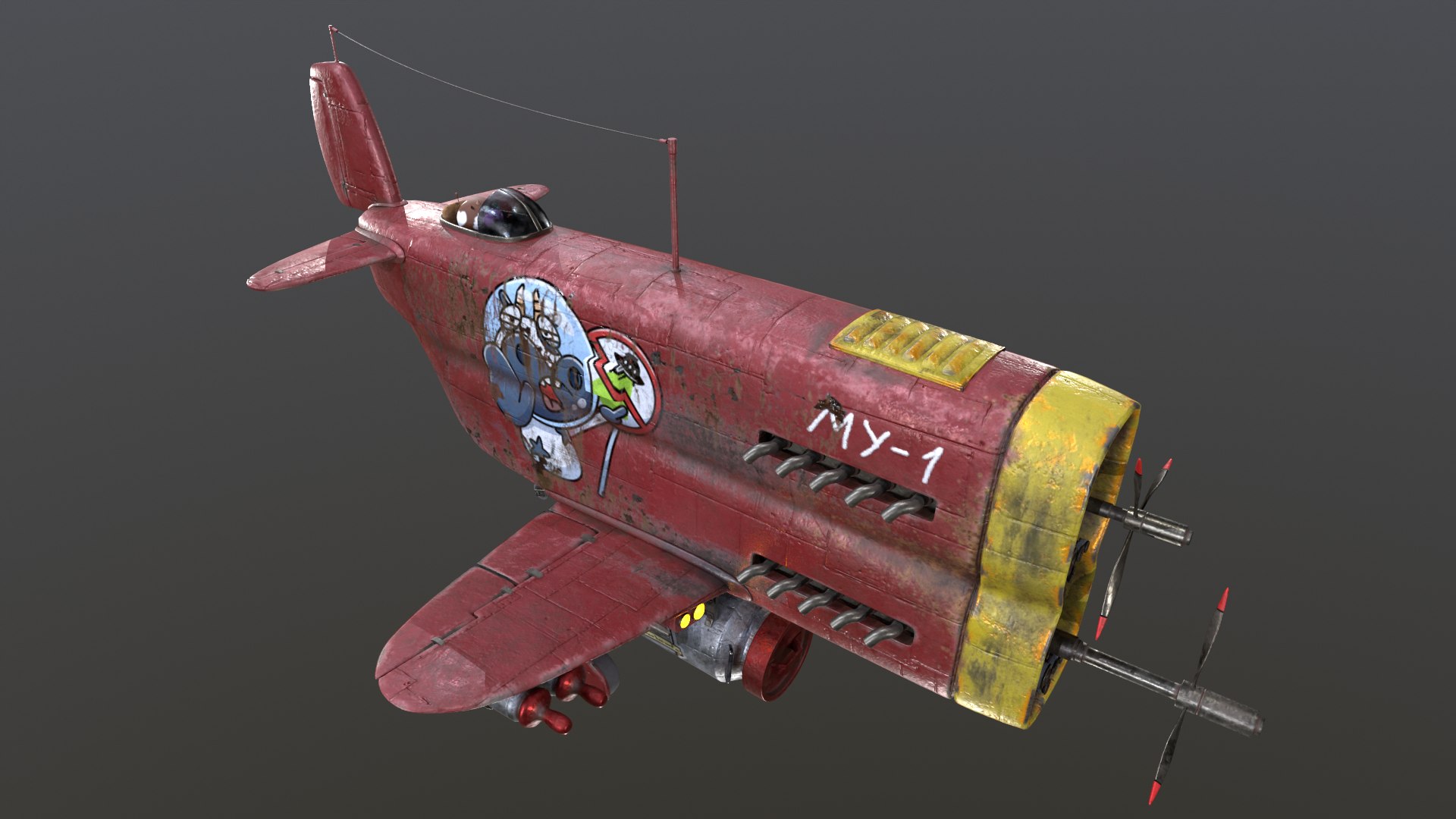 3D Stylized Realistic Red Airplane - TurboSquid 2109776
