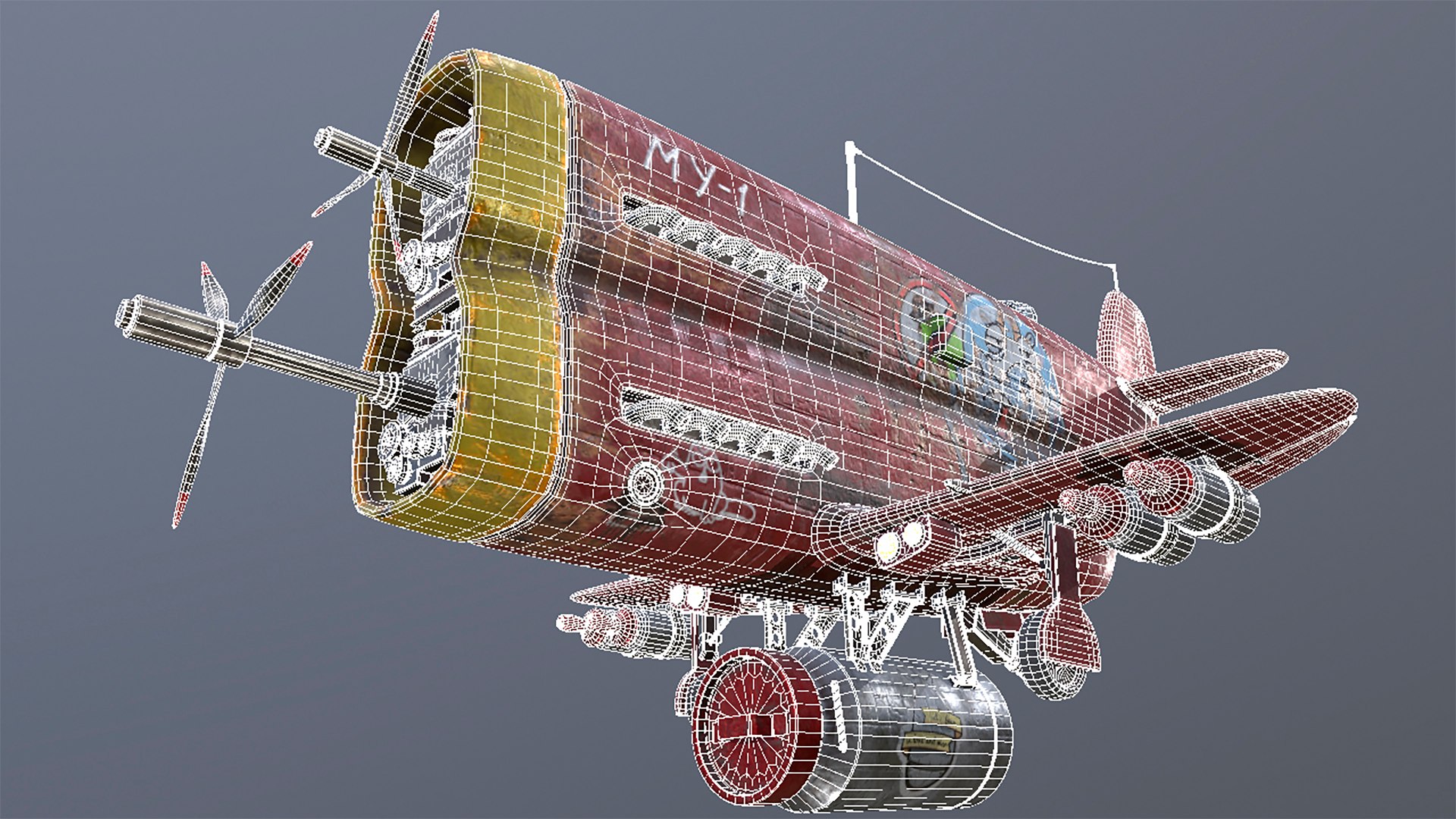 3D Stylized Realistic Red Airplane - TurboSquid 2109776