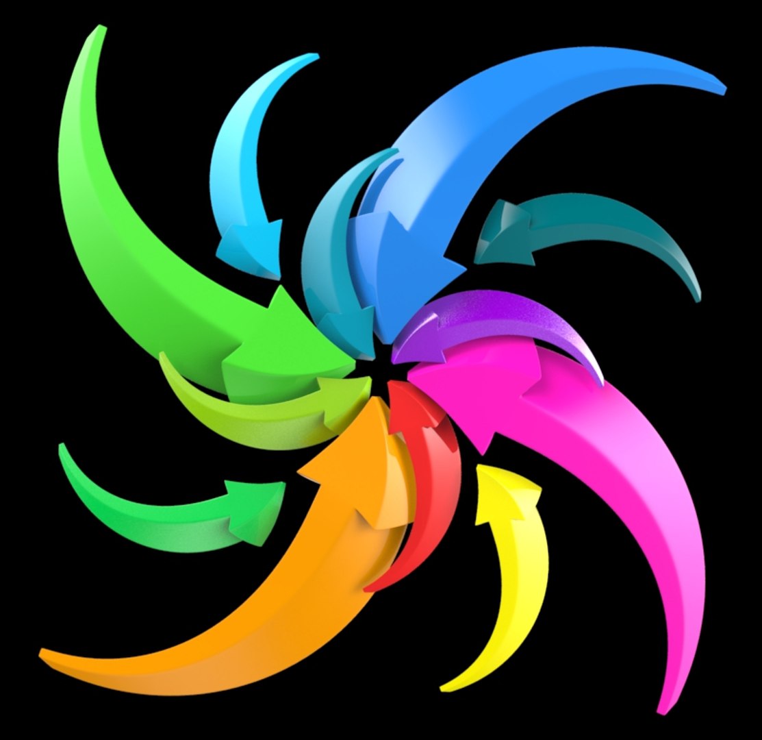 max twisted colored arrows