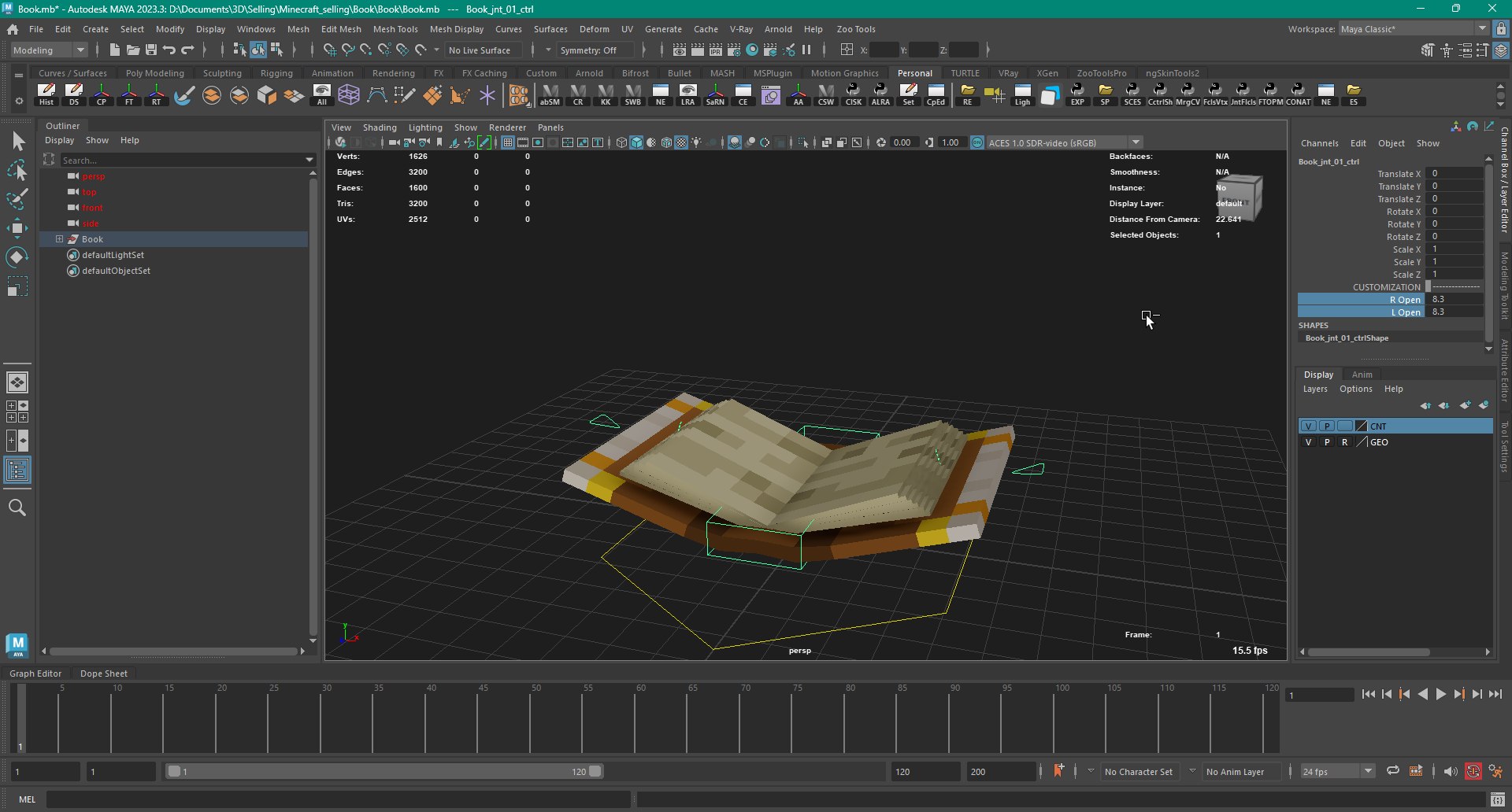 3D Minecraft Book Rig Model - TurboSquid 2511955