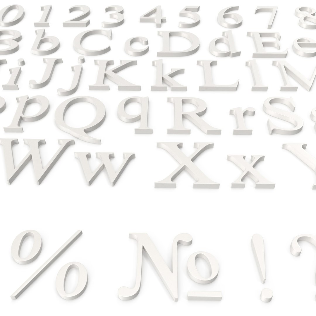 Alphabet Porcelain 5 3D Model - TurboSquid 2140697
