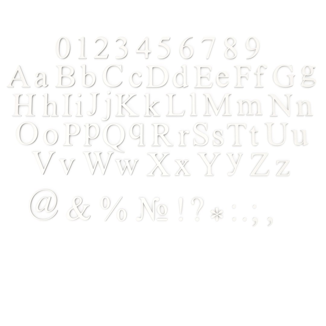 Alphabet Porcelain 5 3D Model - TurboSquid 2140697