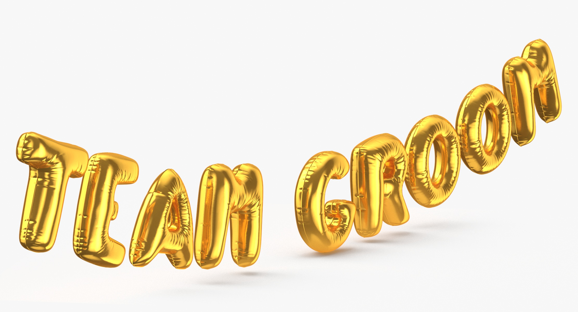 3D Foil Baloon Words Team Groom Gold model - TurboSquid 1747501
