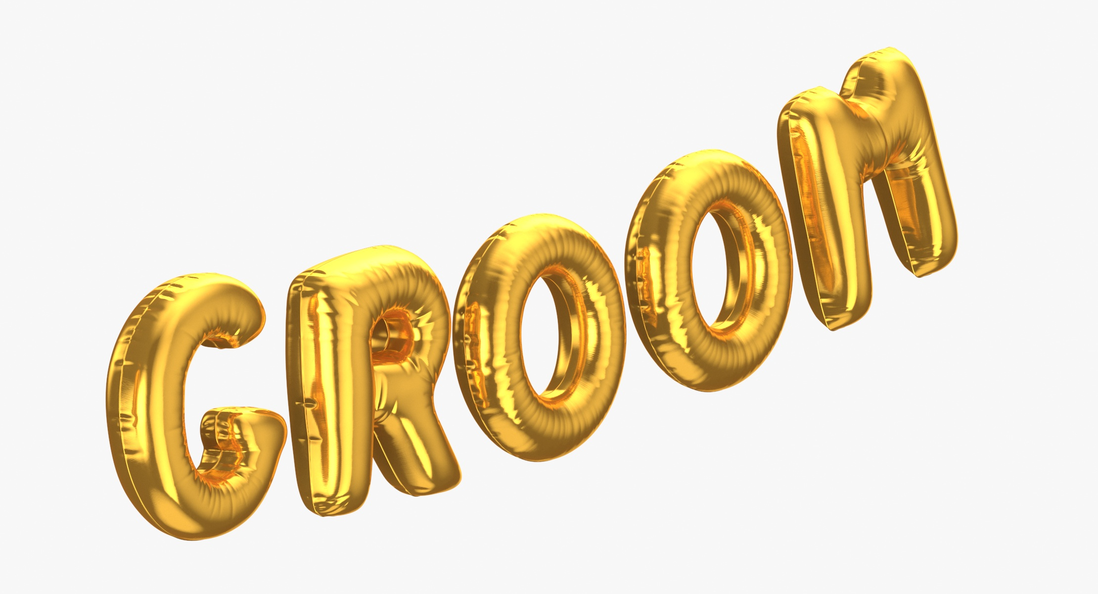 3D Foil Baloon Words Team Groom Gold model - TurboSquid 1747501