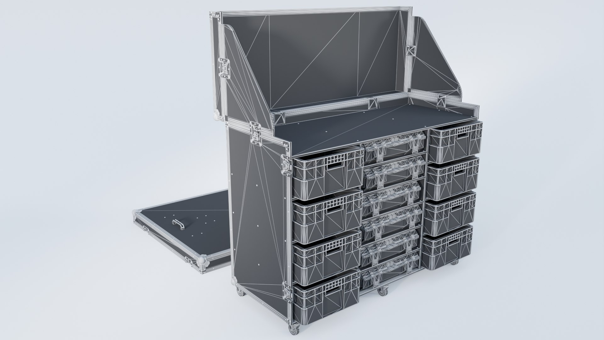 3D Model Motorsport Garage Storage Case 1 - TurboSquid 2199541