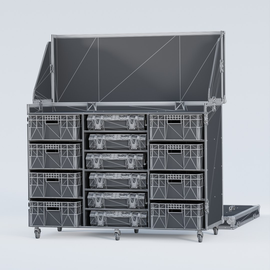 3D Model Motorsport Garage Storage Case 1 - TurboSquid 2199541