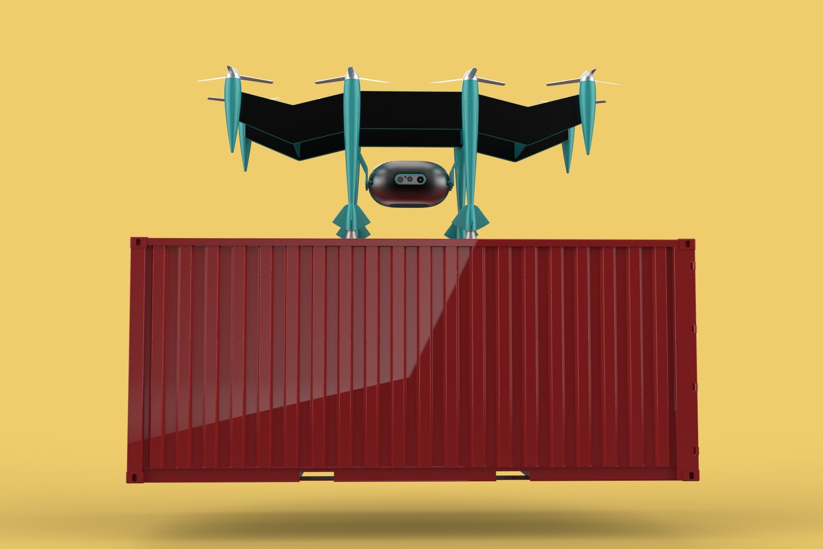 HEAVY DRONE DELIVERY AIR CARGO CONTAINER CARRYING SHIPPING BOX Model ...