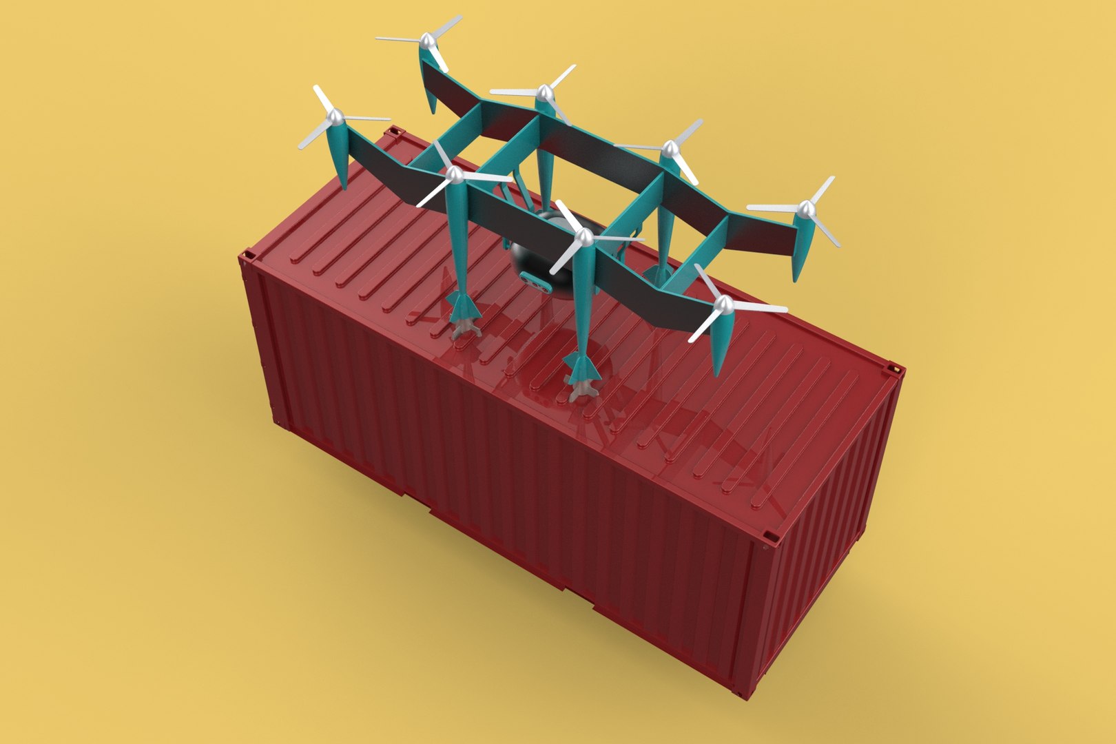 HEAVY DRONE DELIVERY AIR CARGO CONTAINER CARRYING SHIPPING BOX Model ...