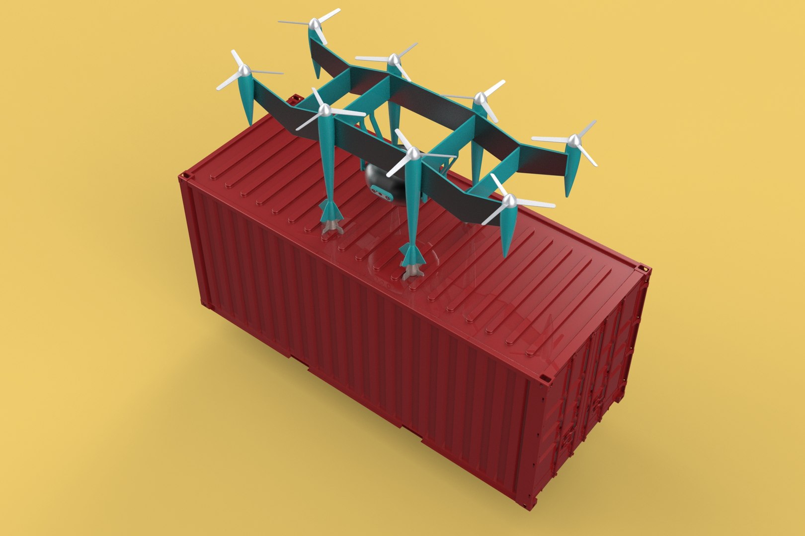 HEAVY DRONE DELIVERY AIR CARGO CONTAINER CARRYING SHIPPING BOX Model ...