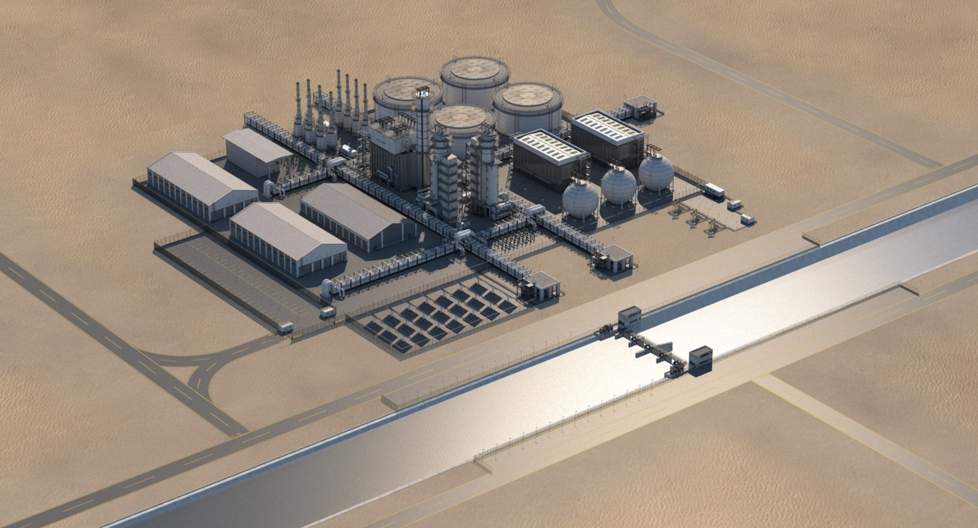 Refinery oil dam model - TurboSquid 1182805