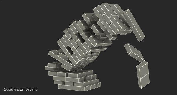 Jenga falling tower 3D - TurboSquid 1426281
