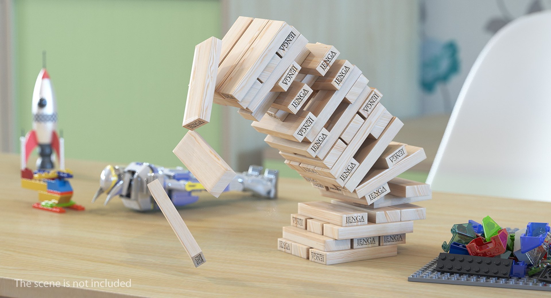 Jenga Falling Tower 3D - TurboSquid 1426281