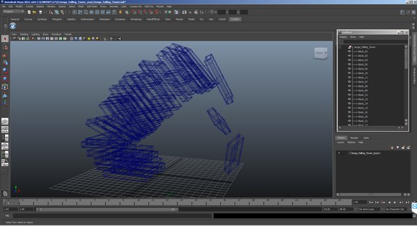 Jenga falling tower 3D - TurboSquid 1426281