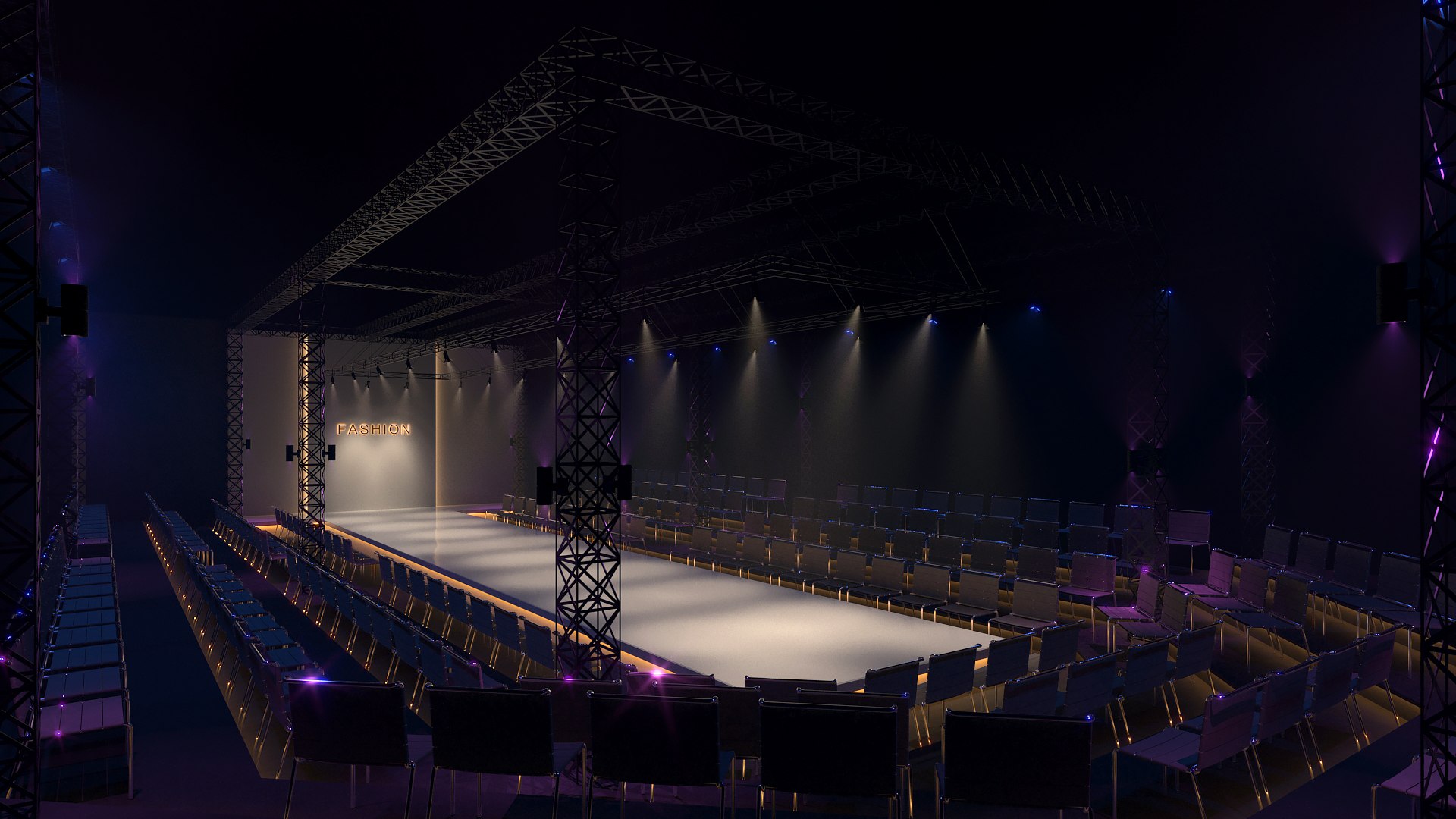 3D Interior Big Fashion Show Hall - TurboSquid 2176946