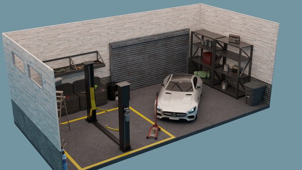 Car Garage with Tools 3D model - TurboSquid 1753059