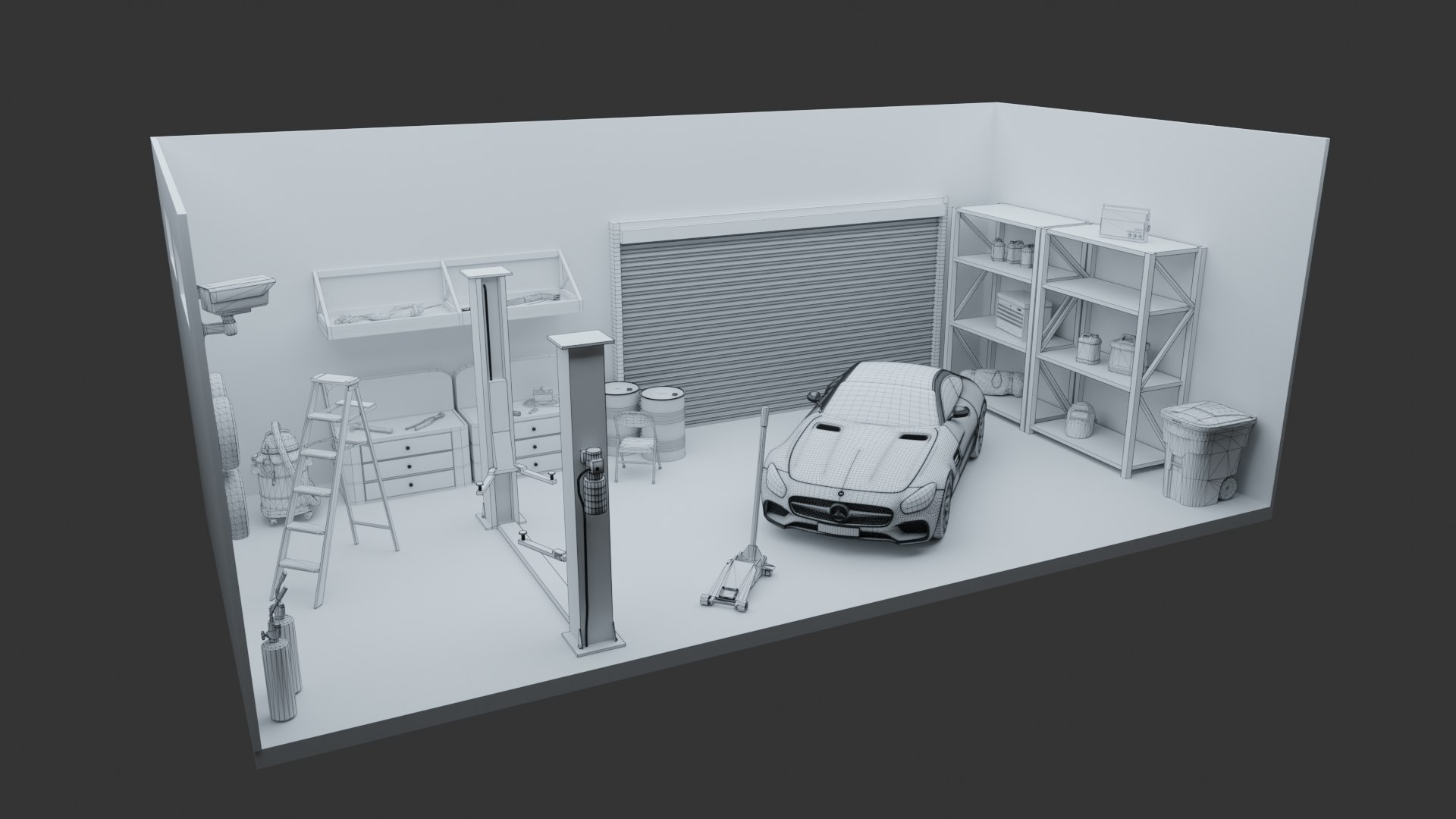 Car Garage With Tools 3D Model - TurboSquid 1753059