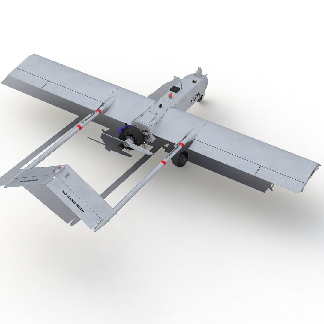 3d model of aai shadow uav rigged