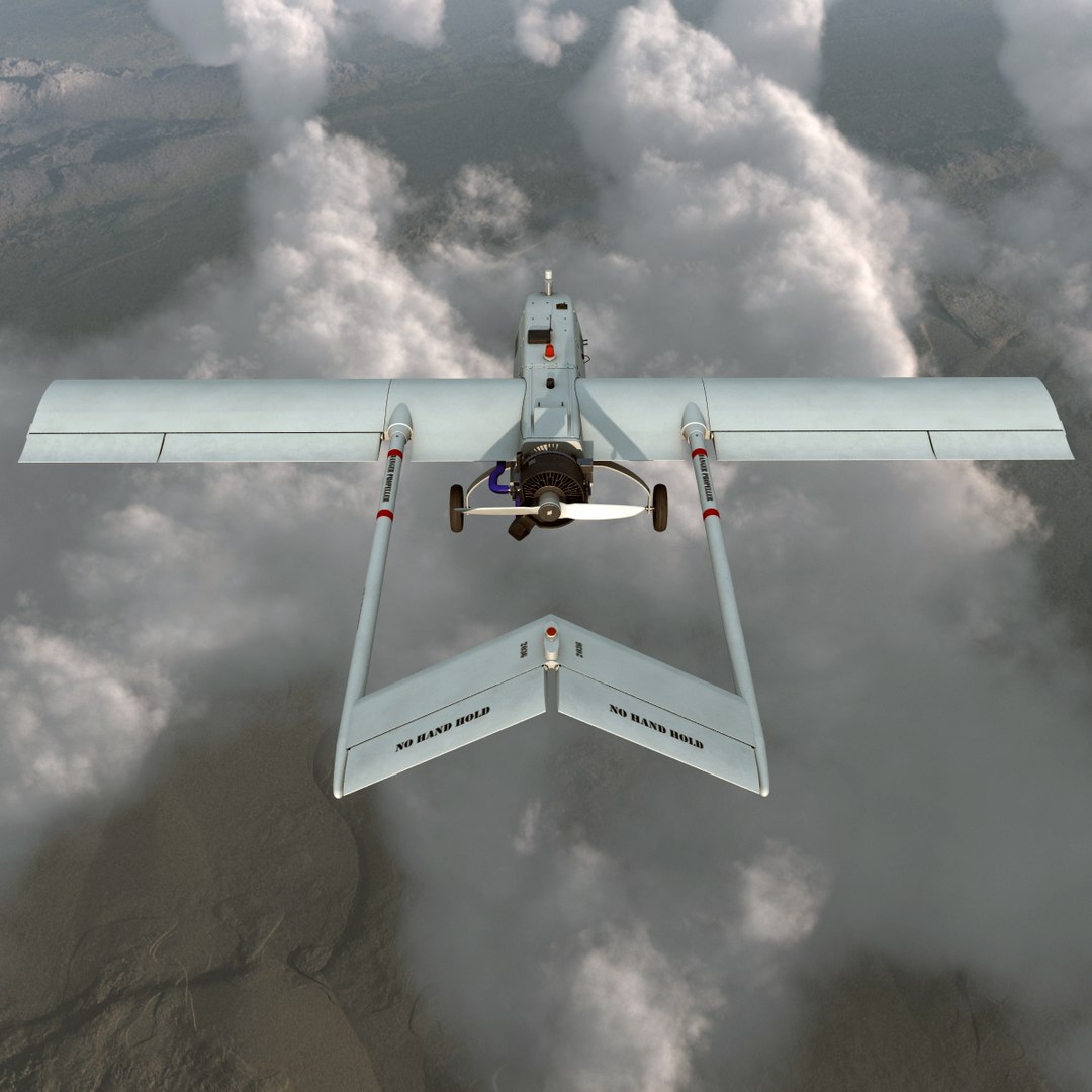 3d model of aai shadow uav rigged