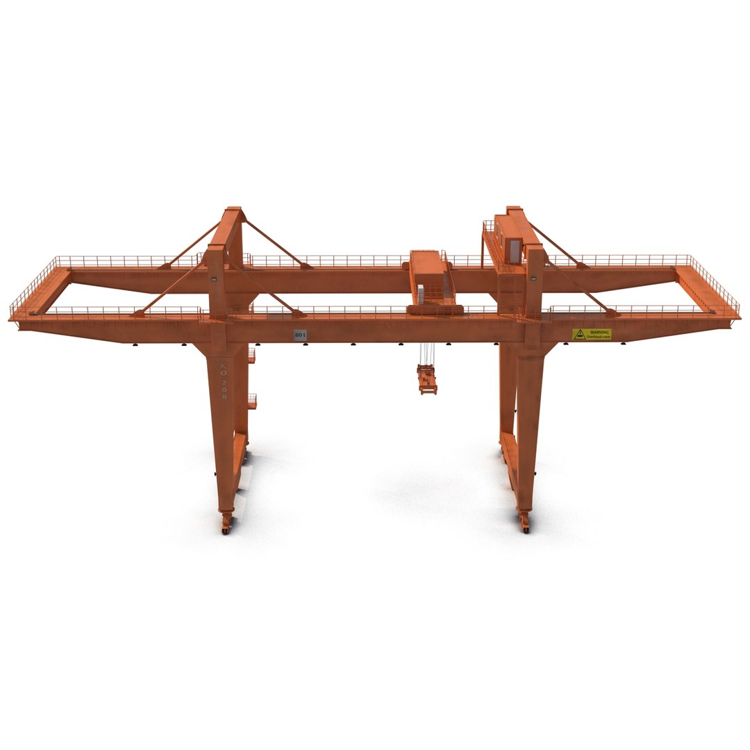 3d model rail mounted gantry container crane