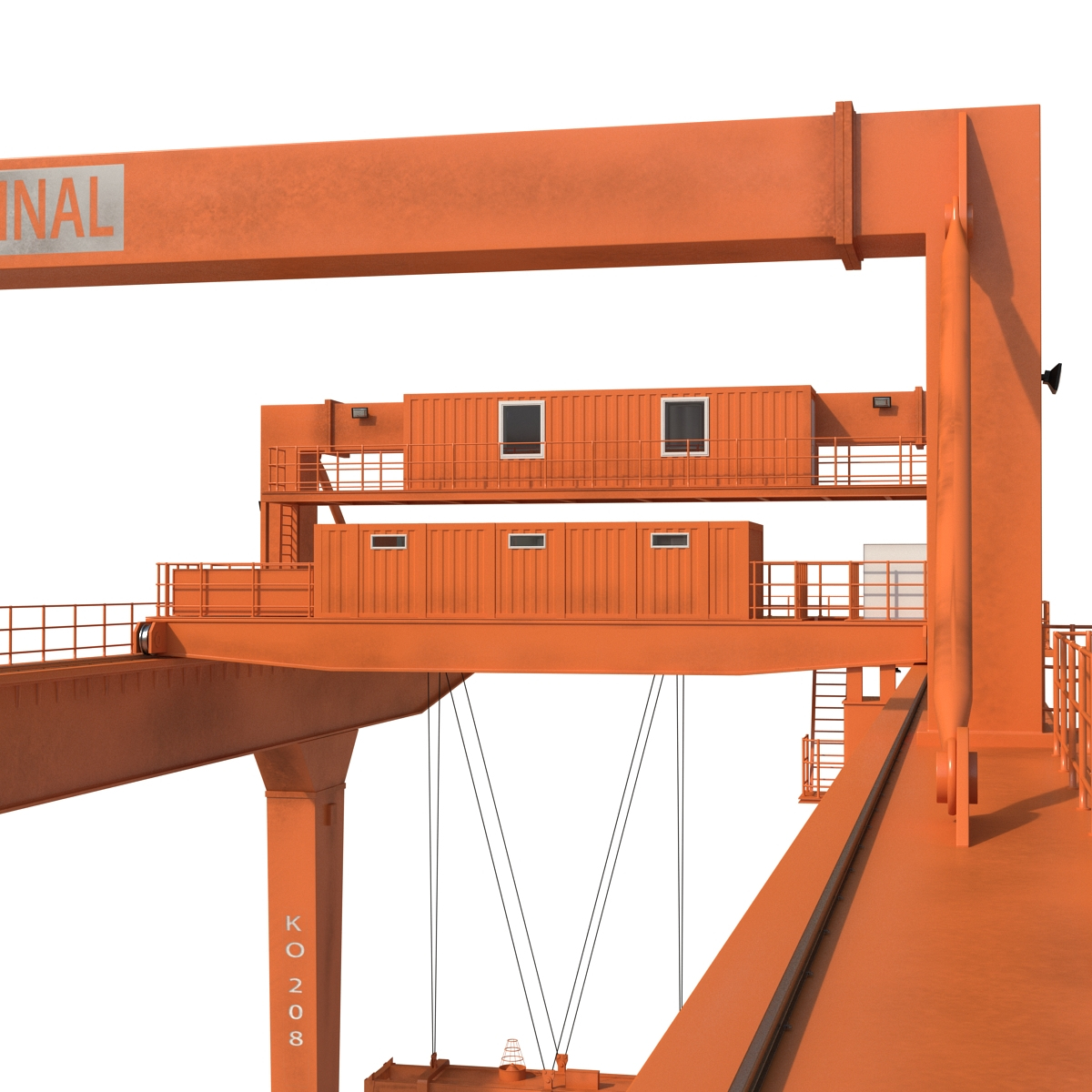 3d model rail mounted gantry container crane