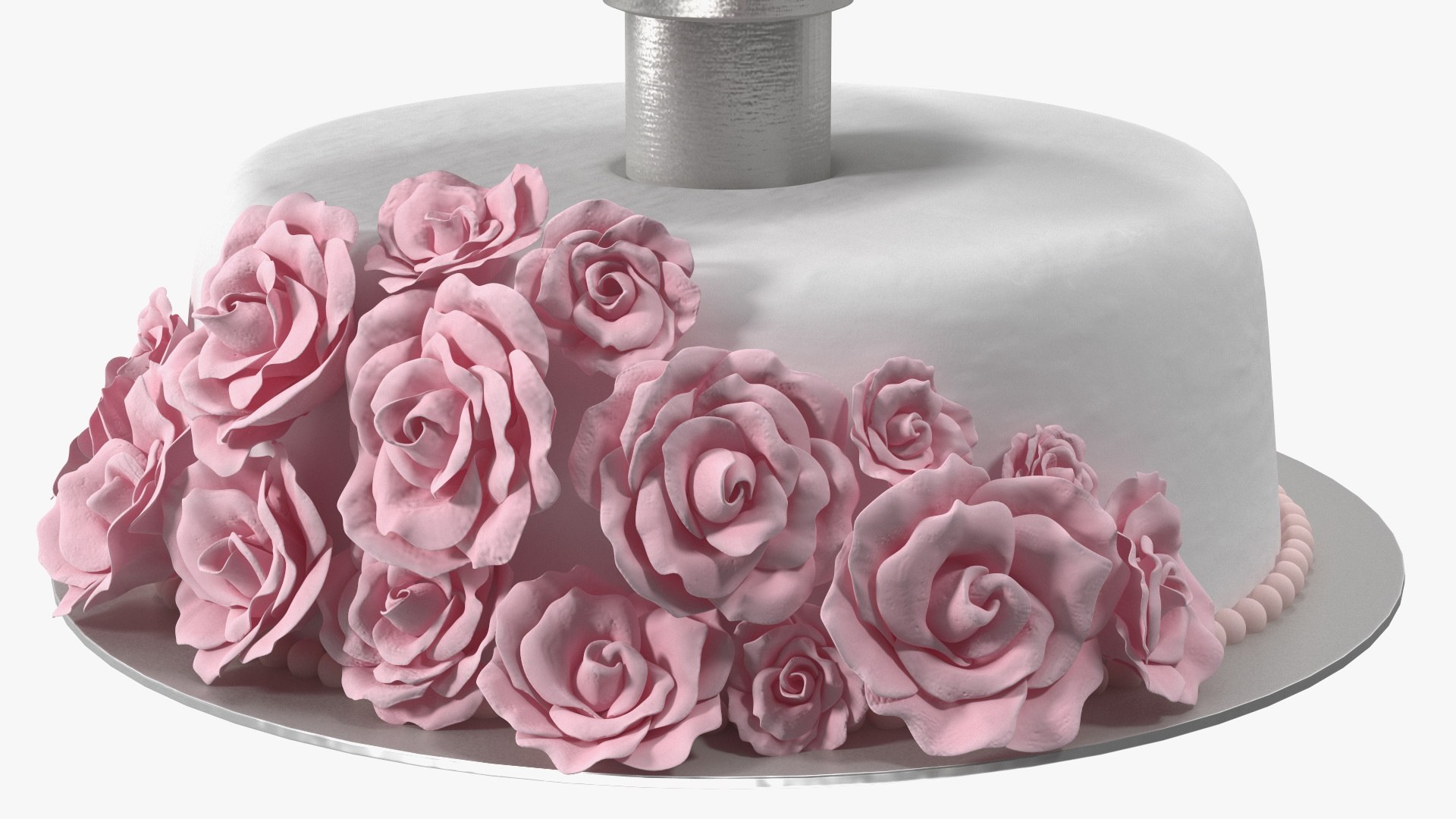 Three Tier Floral Wedding Cake with Topper 3D model - TurboSquid 1971787