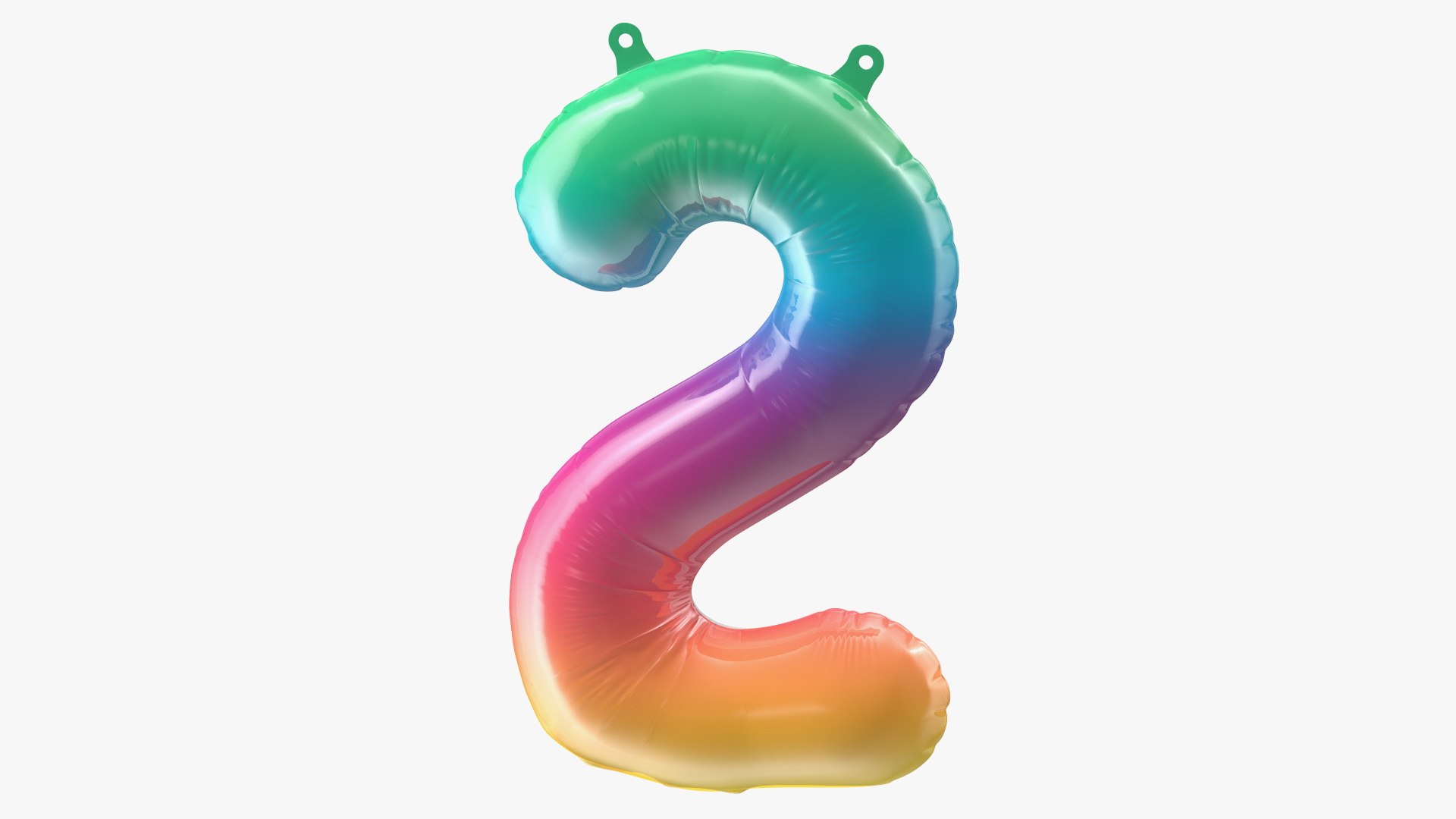 3D Balloon Numbers 2 Rainbow - TurboSquid 1818458