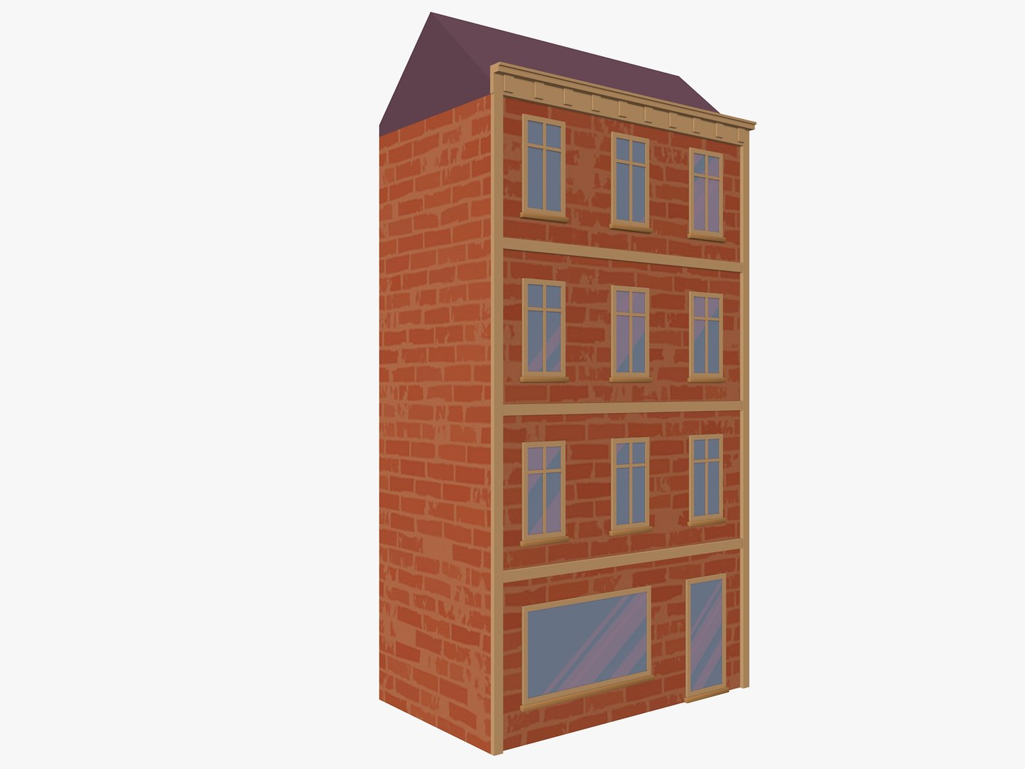 3D Cartoon Building 4 Low-poly - TurboSquid 2252758