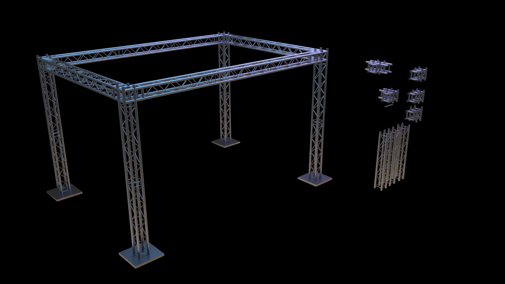 Truss Frame 3D Model - TurboSquid 1678383