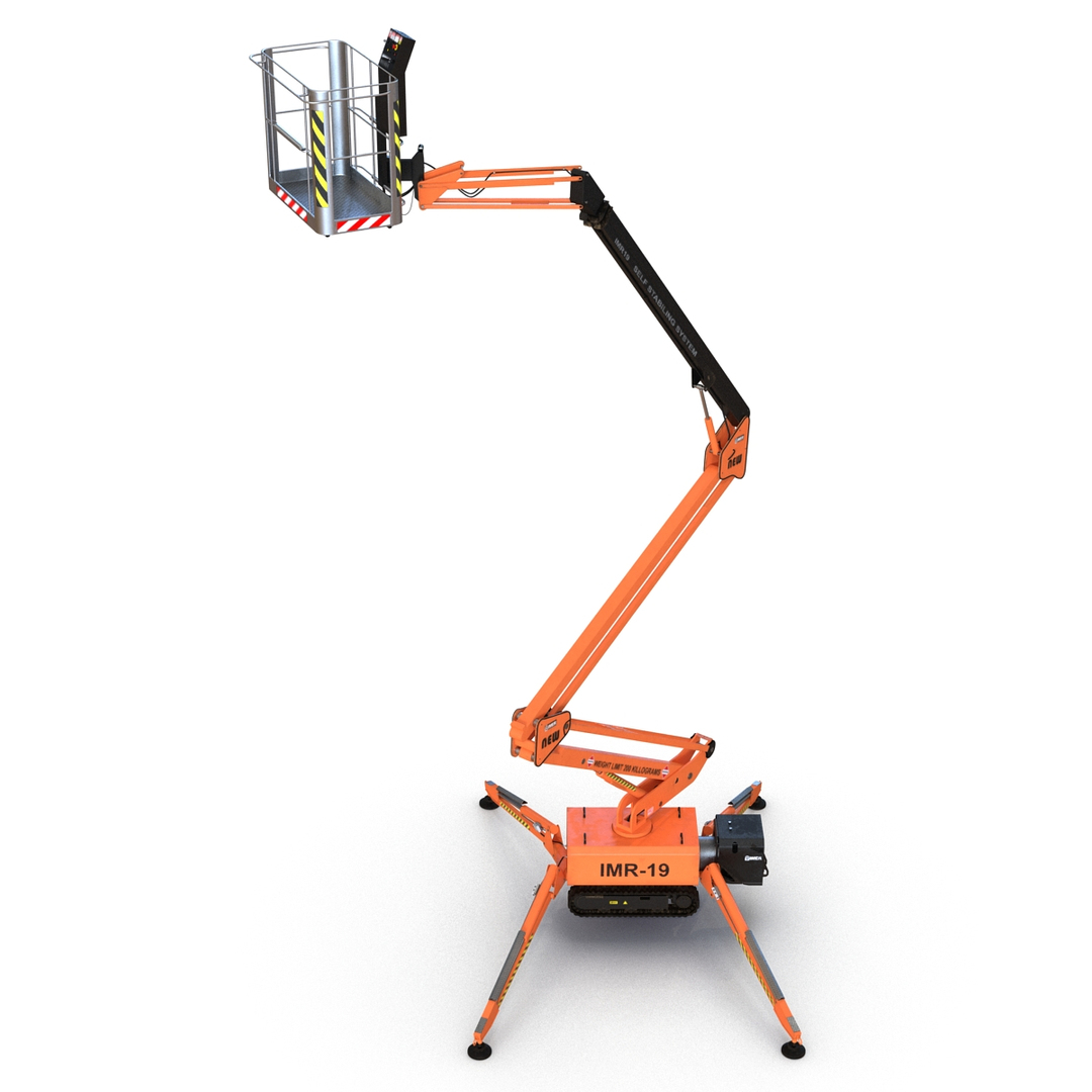 telescopic boom lift orange 3d 3ds