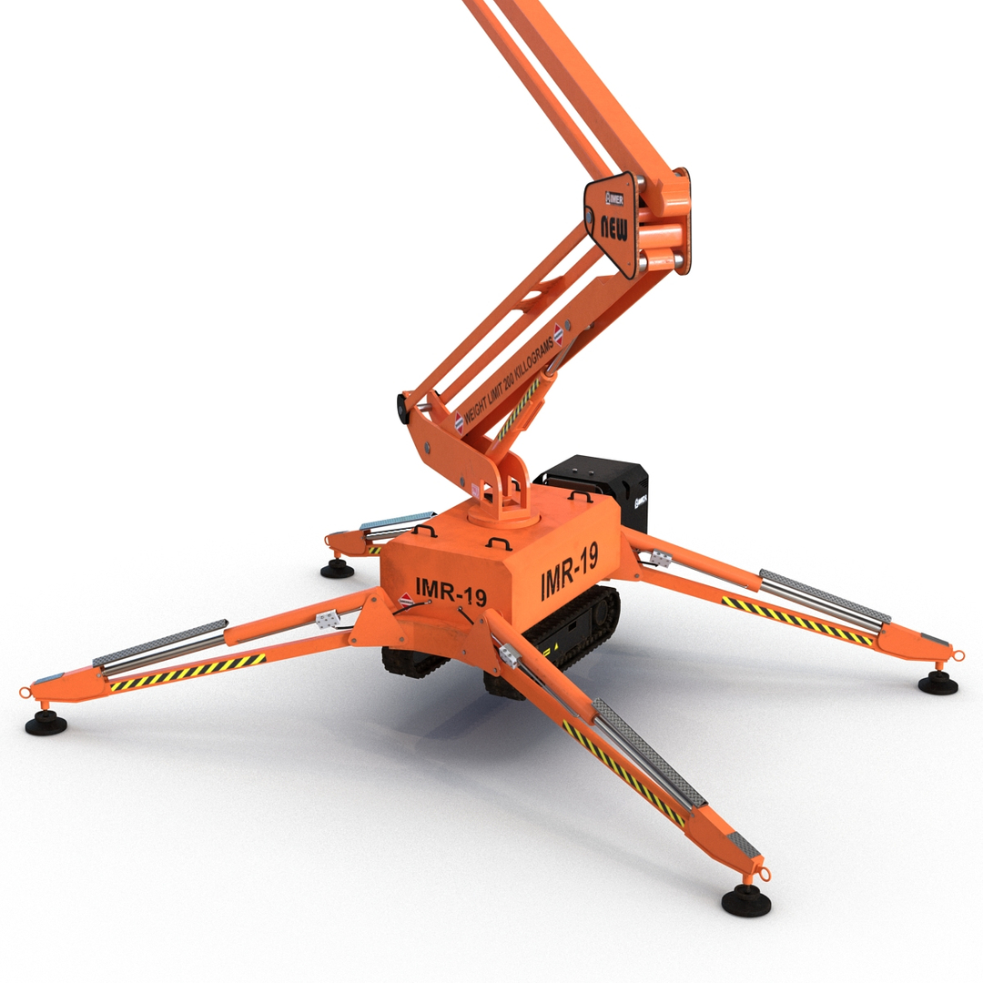 telescopic boom lift orange 3d 3ds