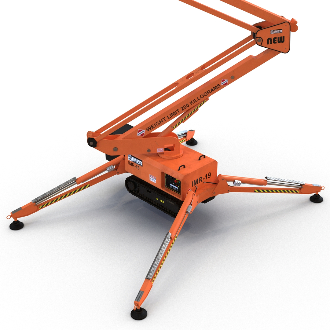 telescopic boom lift orange 3d 3ds
