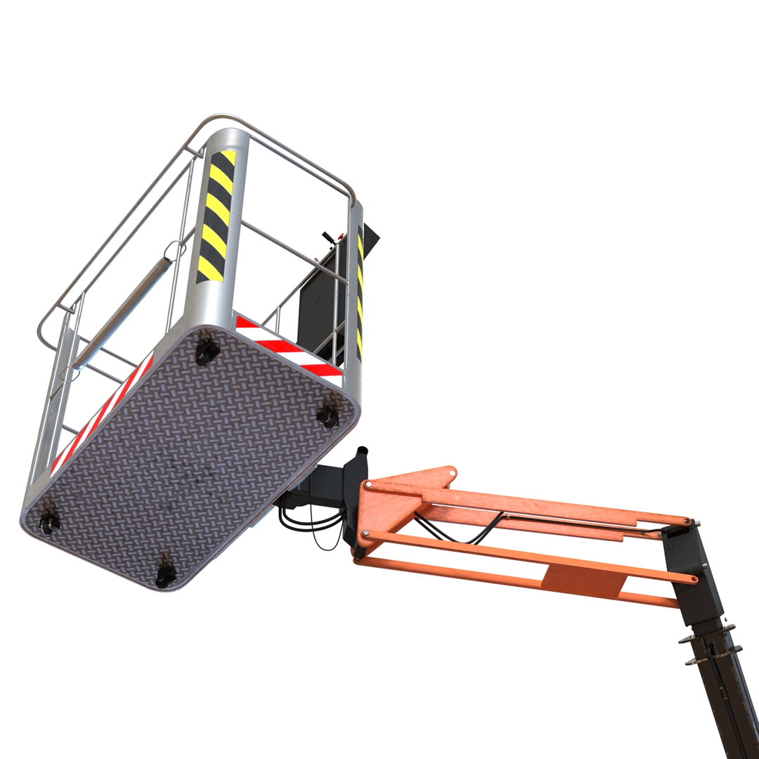 telescopic boom lift orange 3d 3ds