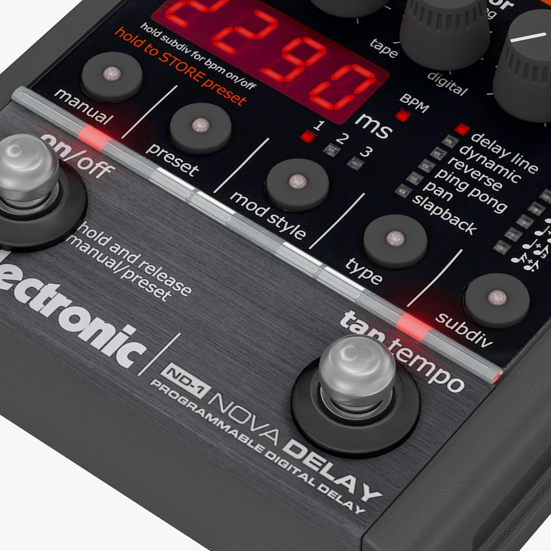 Guitar Stereo Delay Pedal 3d Max