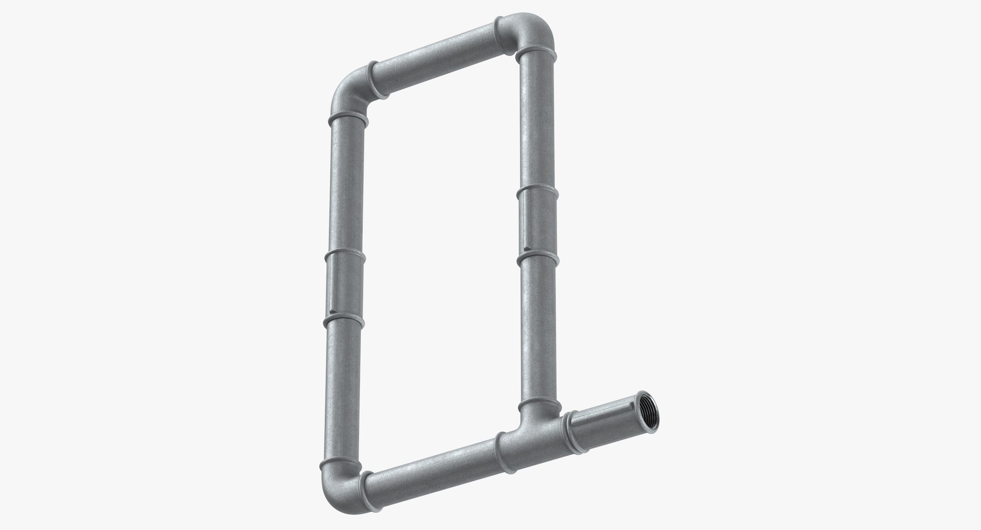 Galvanized Steel Pipe Letter 3D Model - TurboSquid 1437308