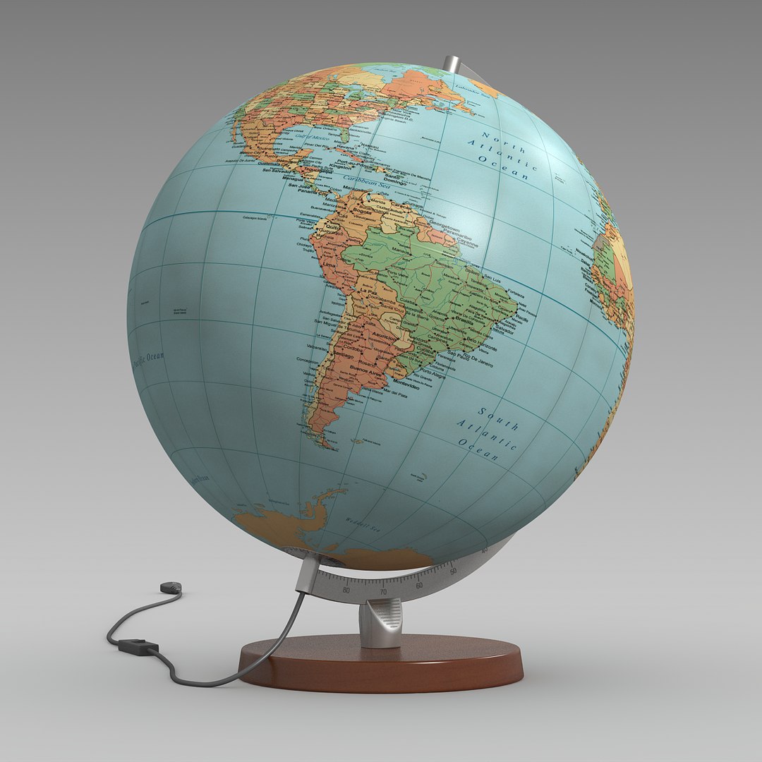 Globe Lamp 3d Model
