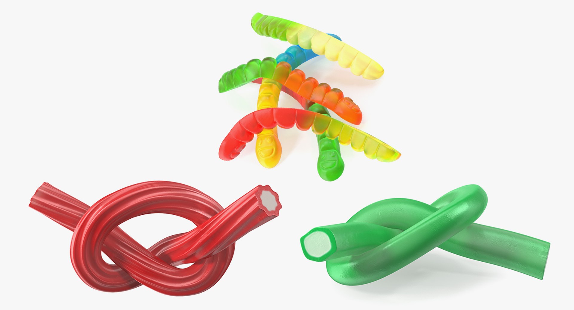 3D Colorful Gummy Candies Collection model - TurboSquid 1744559