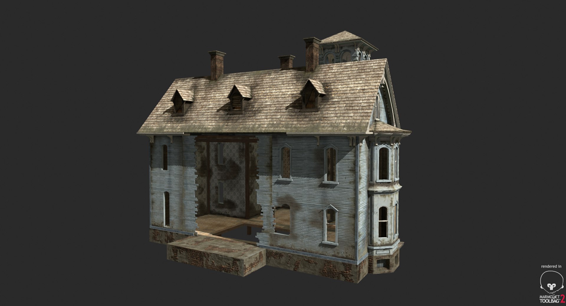 3d model old haunted house