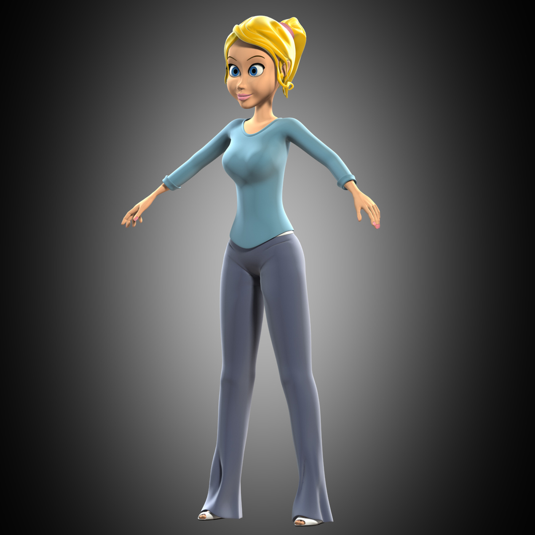 Cartoon Woman 3d 3ds
